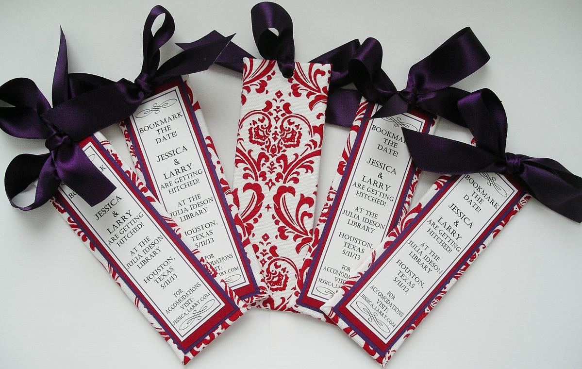 Bookmark The Date Bookmarkers/favors - Damask Design on Luulla