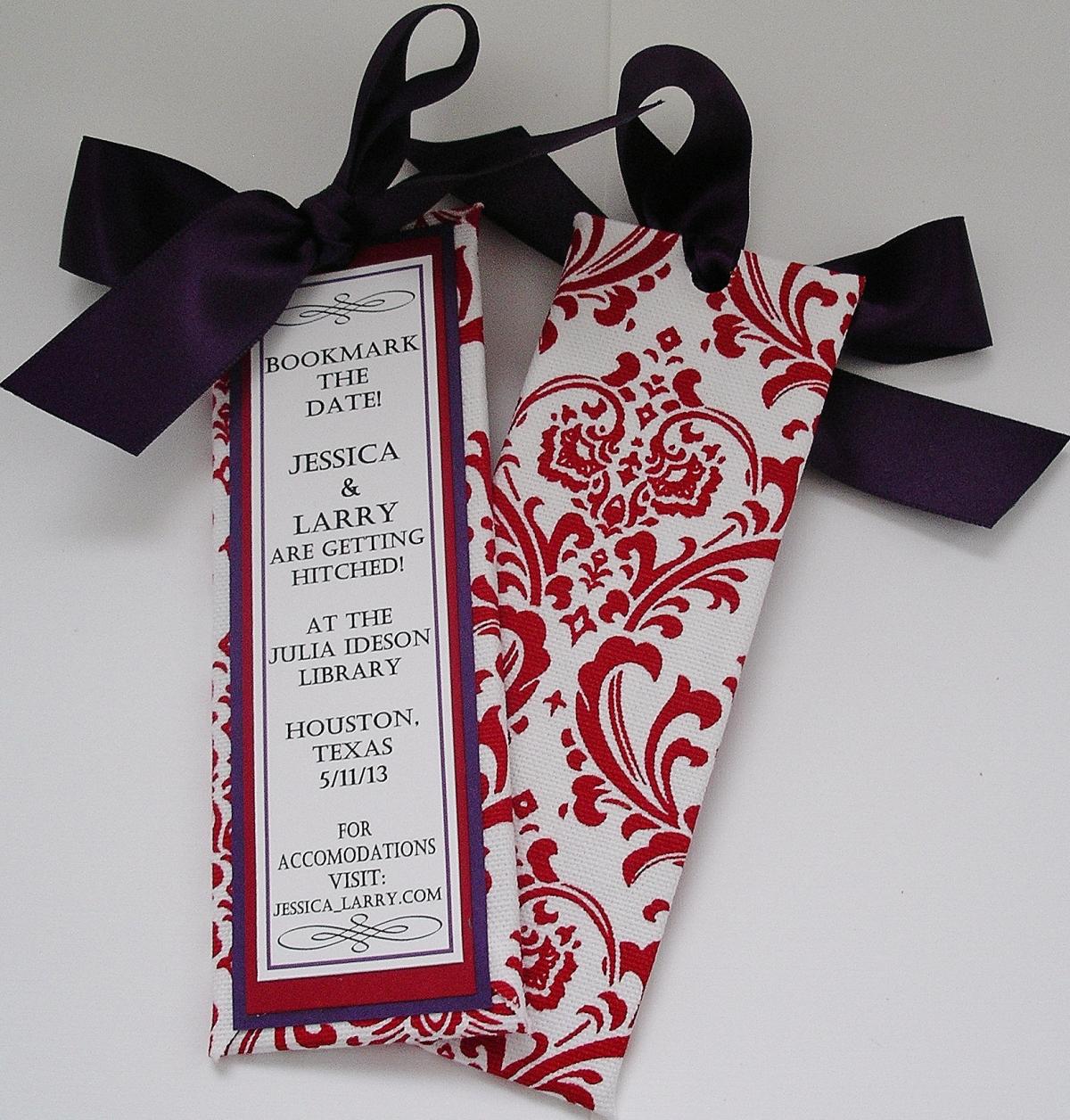 Bookmark The Date Bookmarkers/favors - Damask Design on Luulla